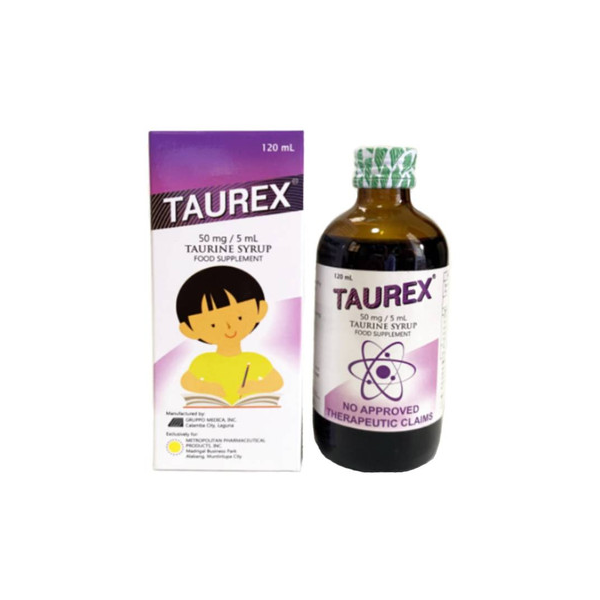TAUREX Taurine 50mg / 5mL Syrup 120mL price in the Philippines | MedsGo ...